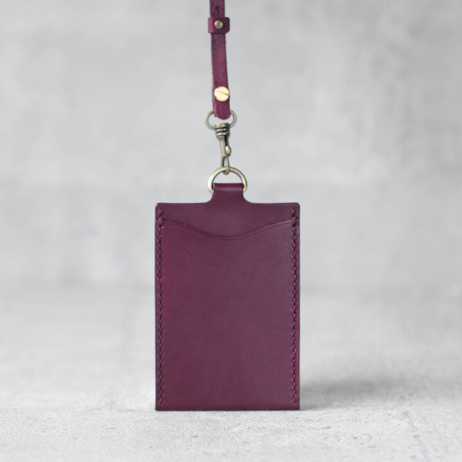 Grape Purple Handmade Leather ID Card Case / Holder/ Badge | Etsy