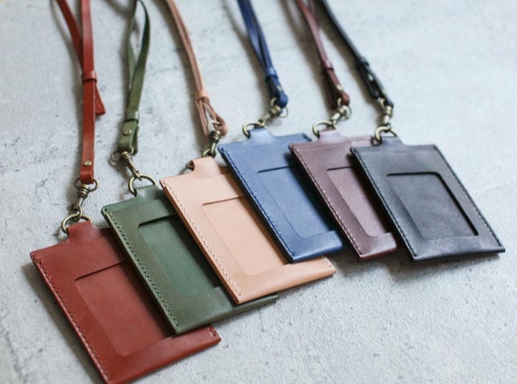 Handmade Leather ID Card Case / Holder/ Badge Holder - Etsy