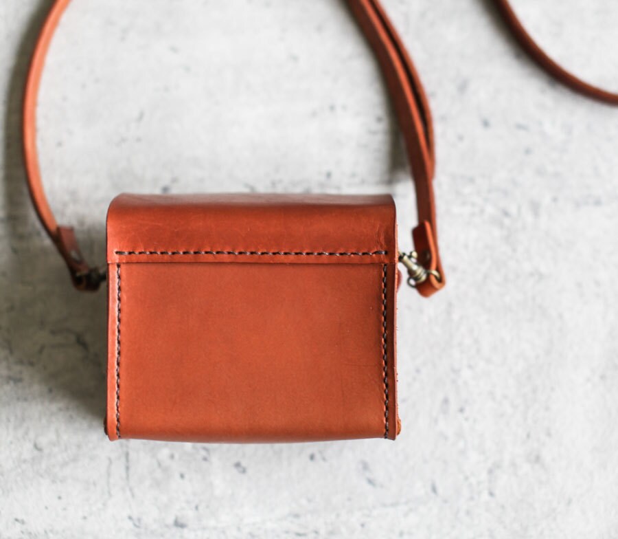 Classy Hand Stitched Tan Caramel Leather Camera Case - Etsy