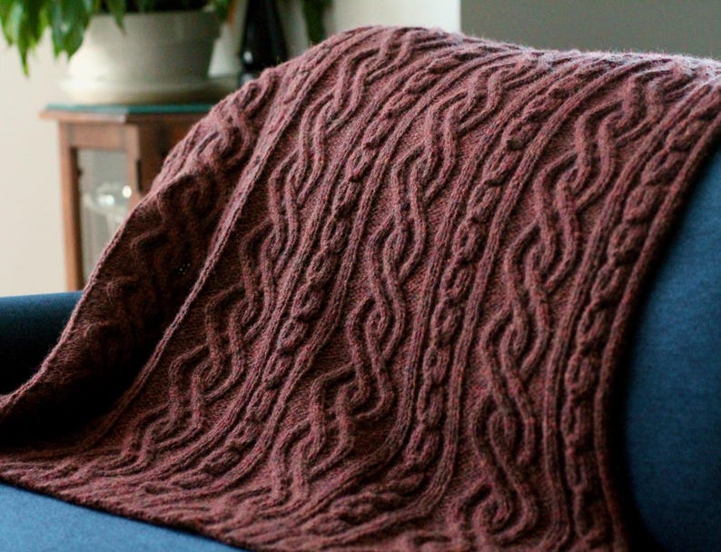 PDF Knitting Pattern: Autumn Snug Cabled Throw/blanket in Aran Weight ...