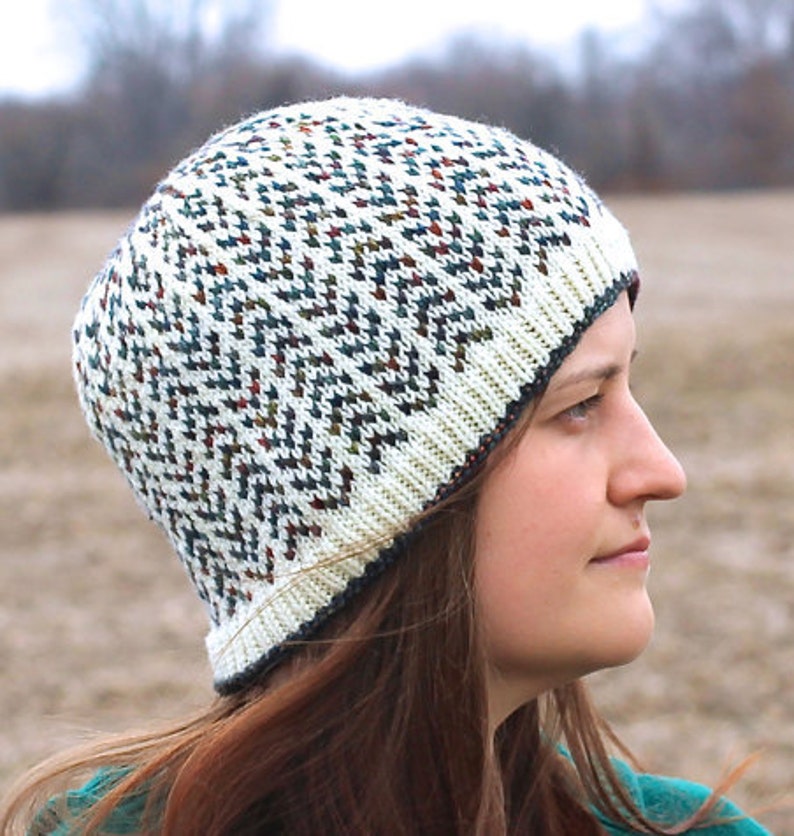 PDF Knitting Pattern: Transposition Hat, Stranded Beanie Perfect for ...