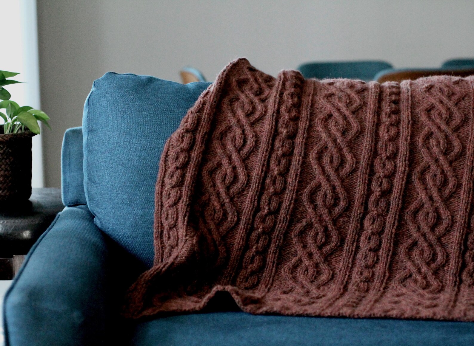 PDF Knitting Pattern: Autumn Snug Cabled Throw/blanket in Aran Weight ...