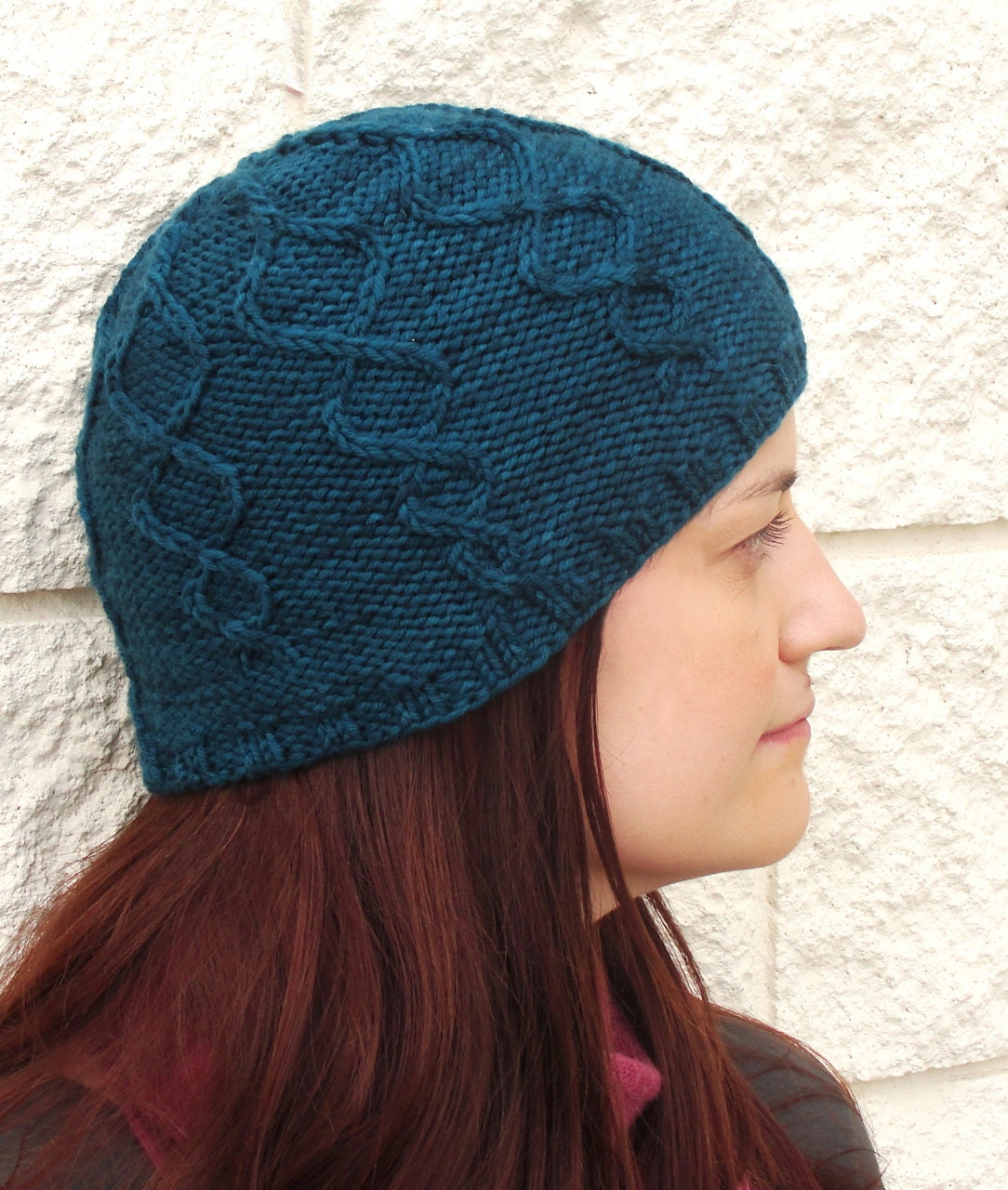 PDF Knitting Pattern: Helix Beanie, Worsted-weight, Cabled, Top-down ...
