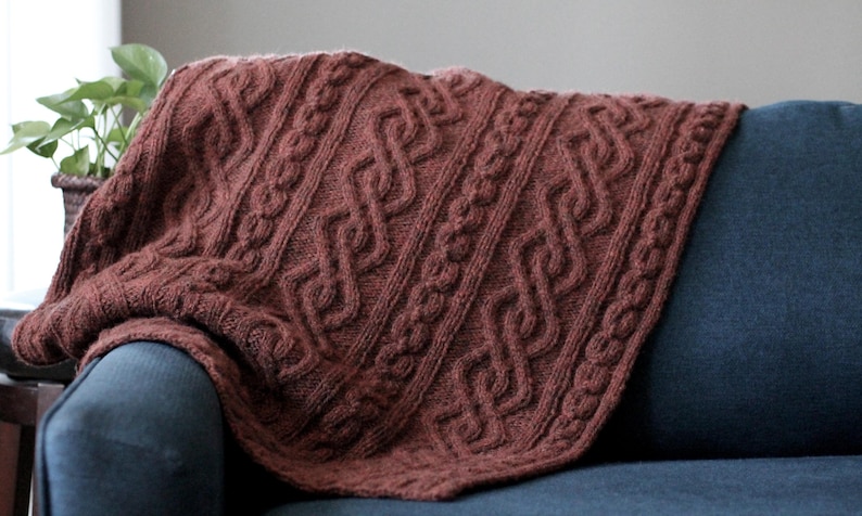 PDF Knitting Pattern: Autumn Snug Cabled Throw/blanket in Aran Weight ...