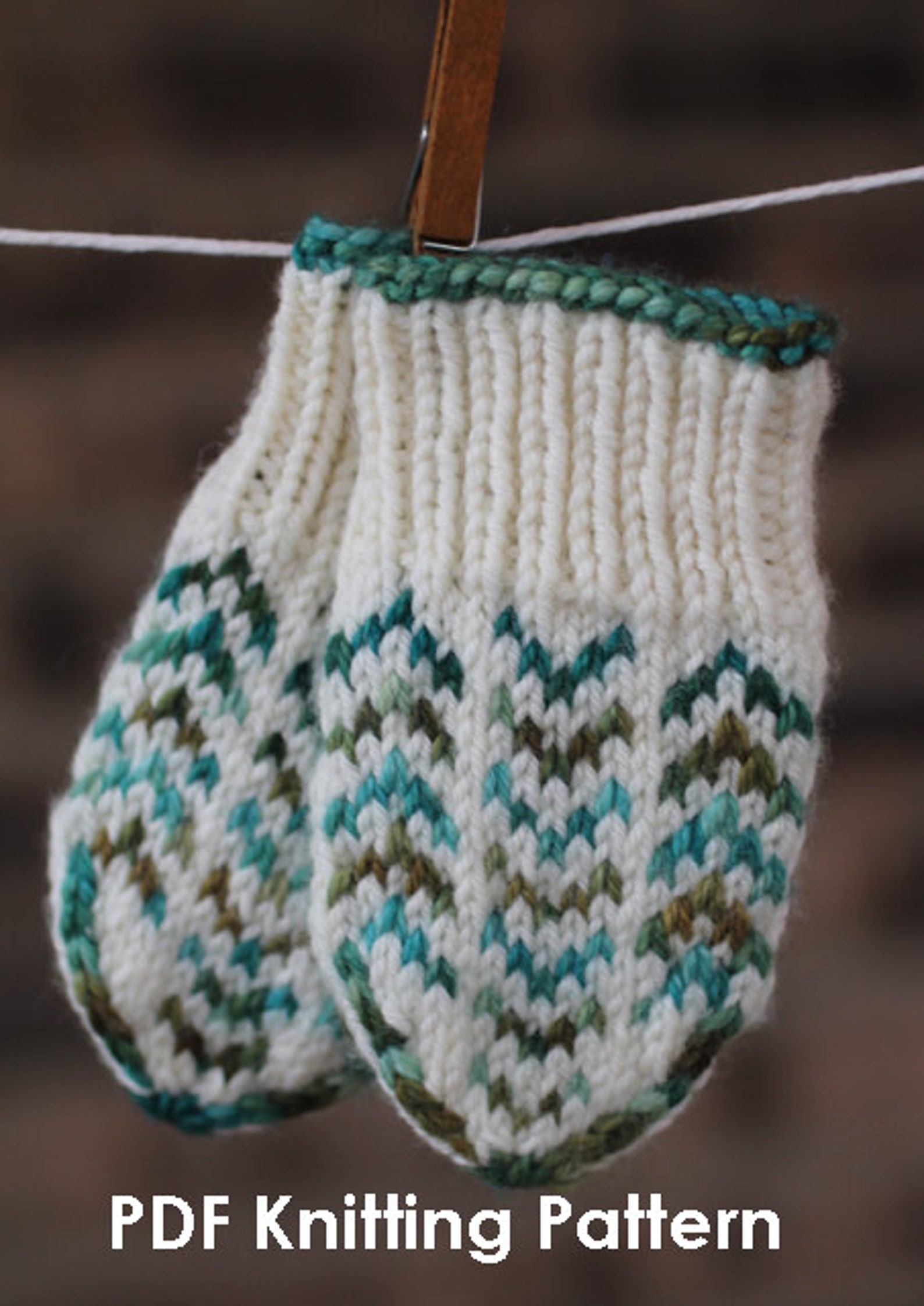 PDF Knitting Pattern: Transposed Mittens, Stranded Colorwork Mittens in ...