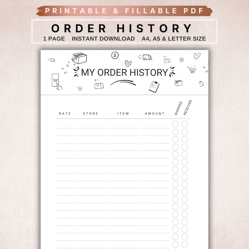 My Purchases and Order History Template, Purchase Order Tracker, View ...