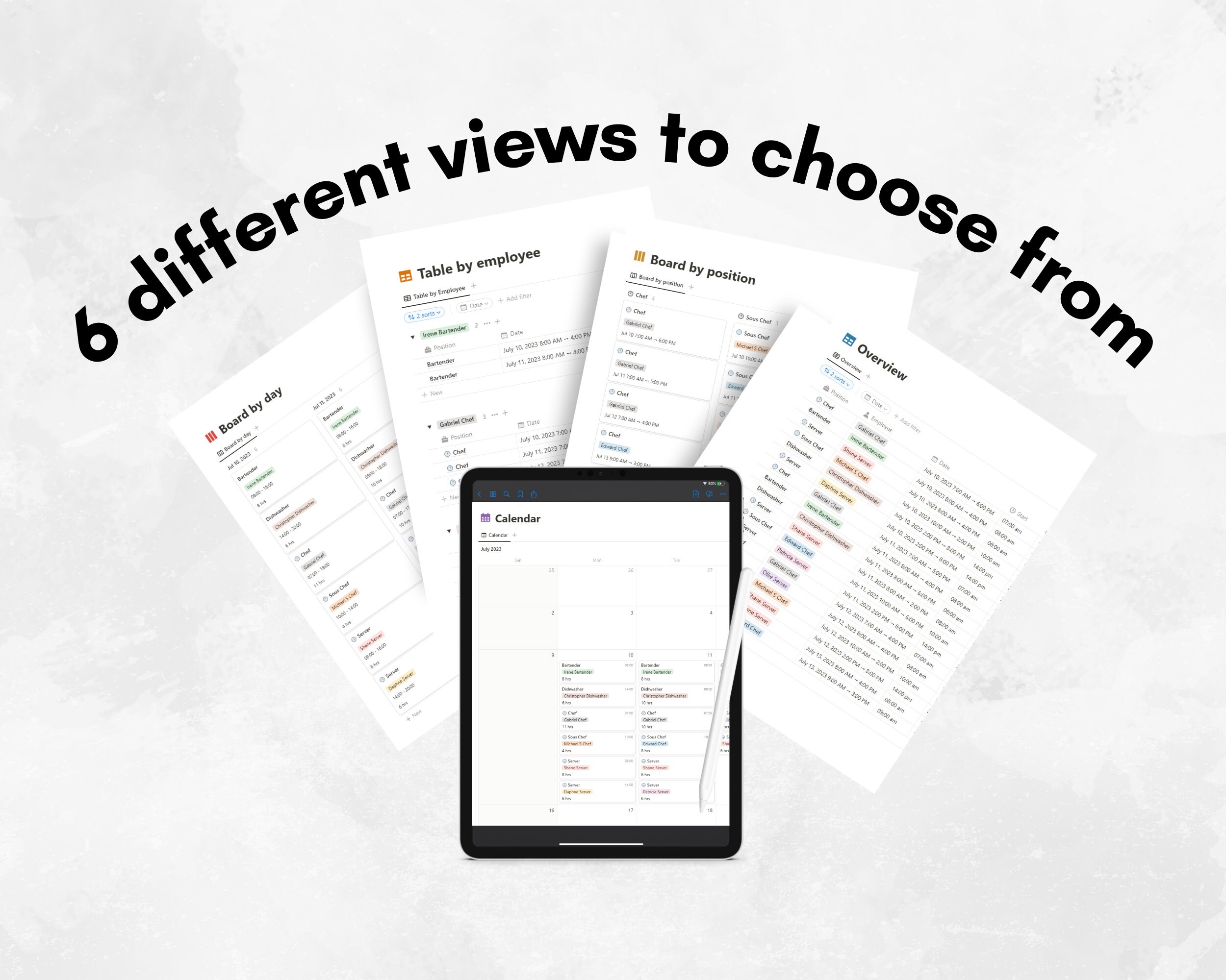 Employee Work Schedule Notion Template Staff Shift Planning Tool for ...