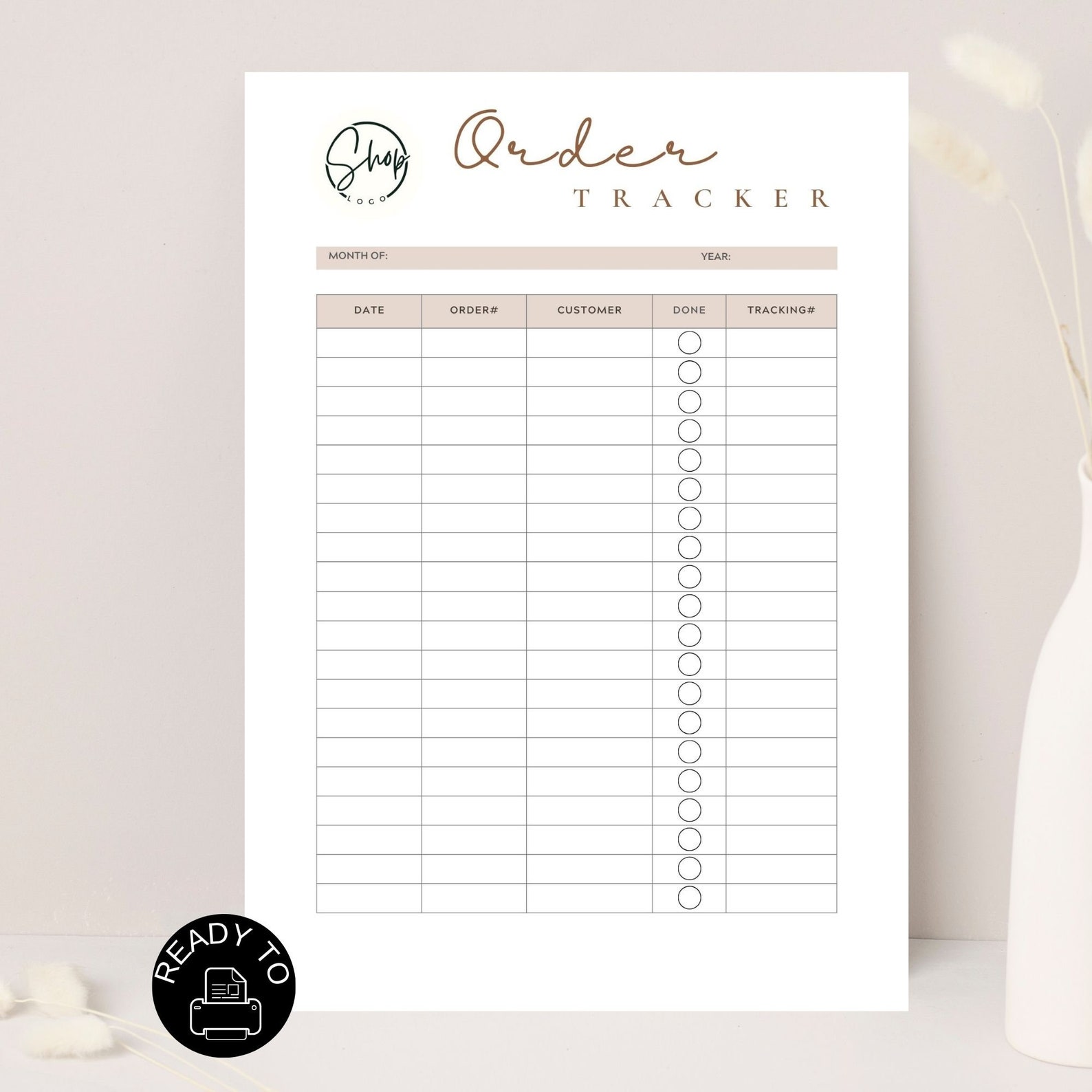 Online Order Tracker, Purchase Order Canva Template, Printable Etsy ...
