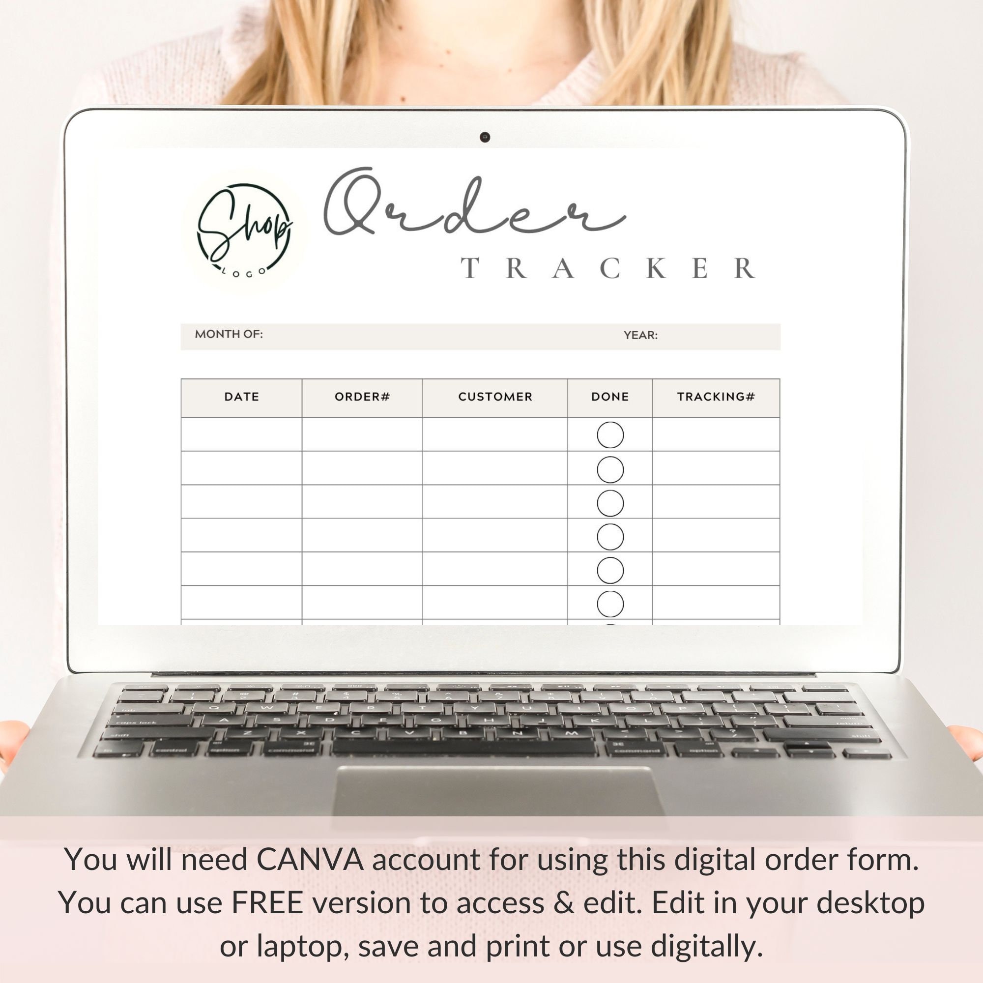 Online Order Tracker, Purchase Order Canva Template, Printable Etsy ...
