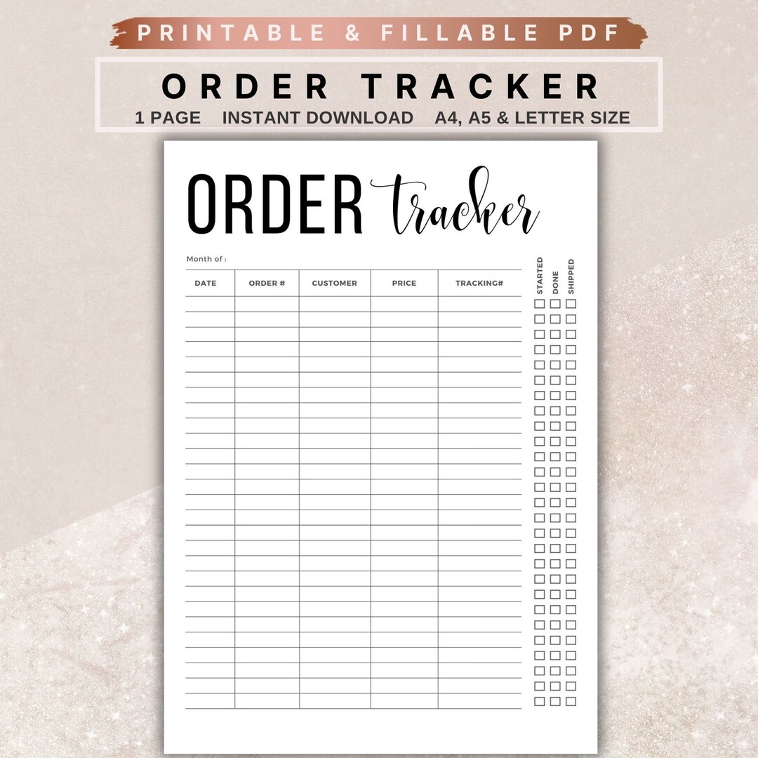 Digital Order Tracker Template, Sales Tracker for Small Business, Order ...
