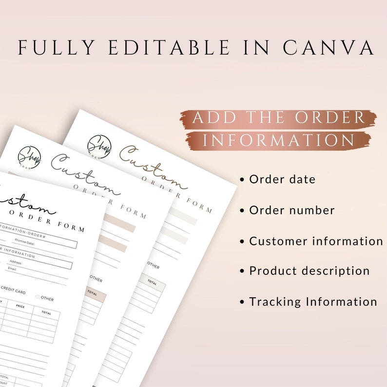 Customer Order Form Template, Purchase Order Form Canva, Order Request ...