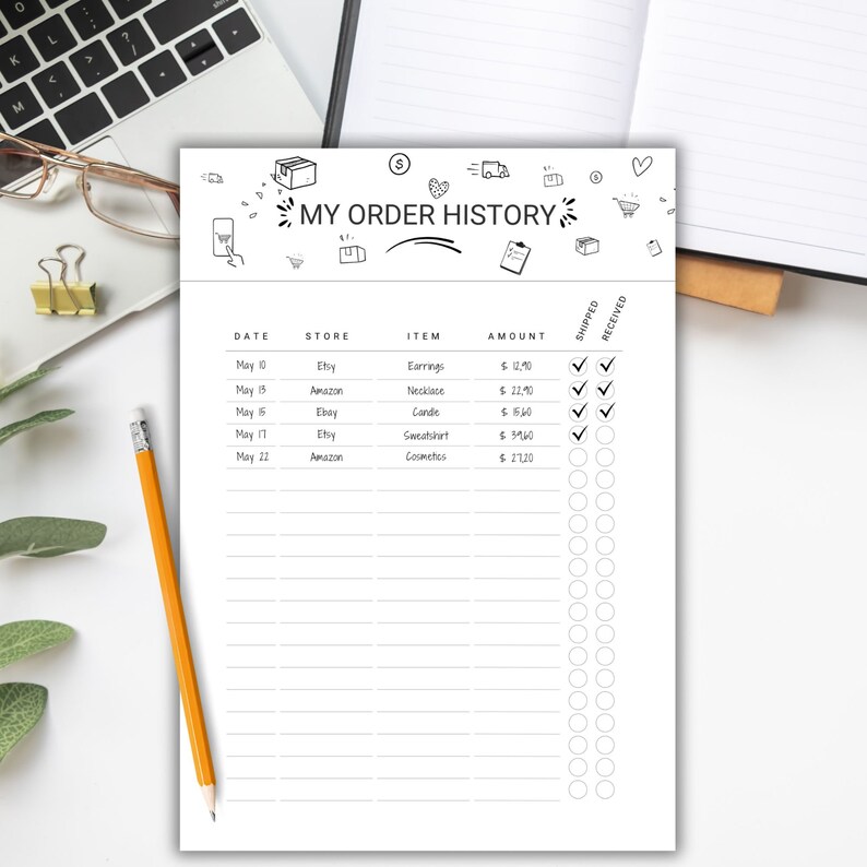 My Purchases and Order History Template, Purchase Order Tracker, View ...