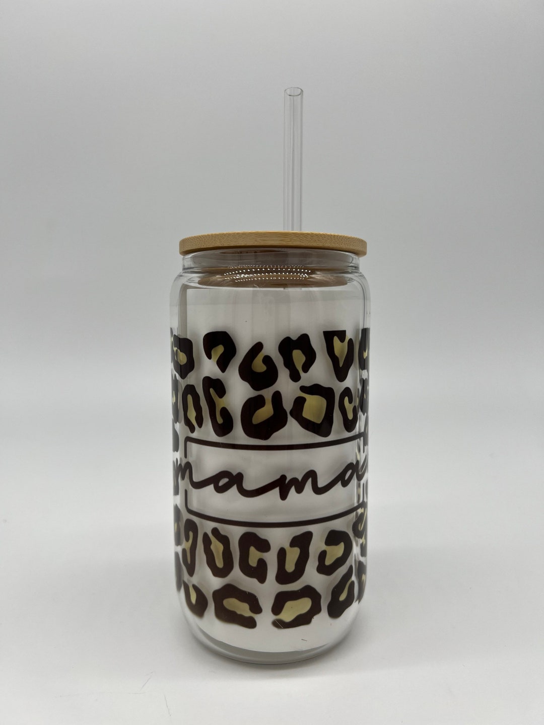 Mama Iced Coffee Cup Leopard Iced Coffee Cup Beer Can Glass 16 Oz ...