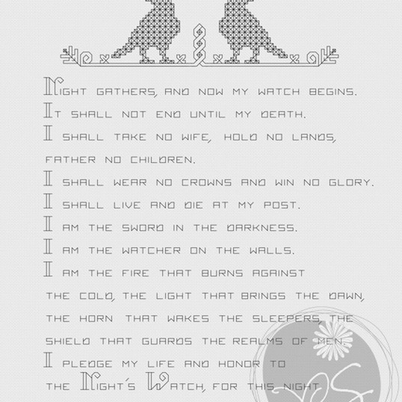 Nights Watch Oath - Etsy