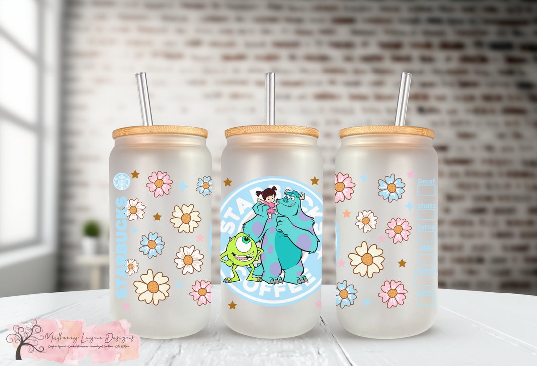 Cartoon Monsters Frosted Glass Can Spring Flowers 18 Ounce - Etsy