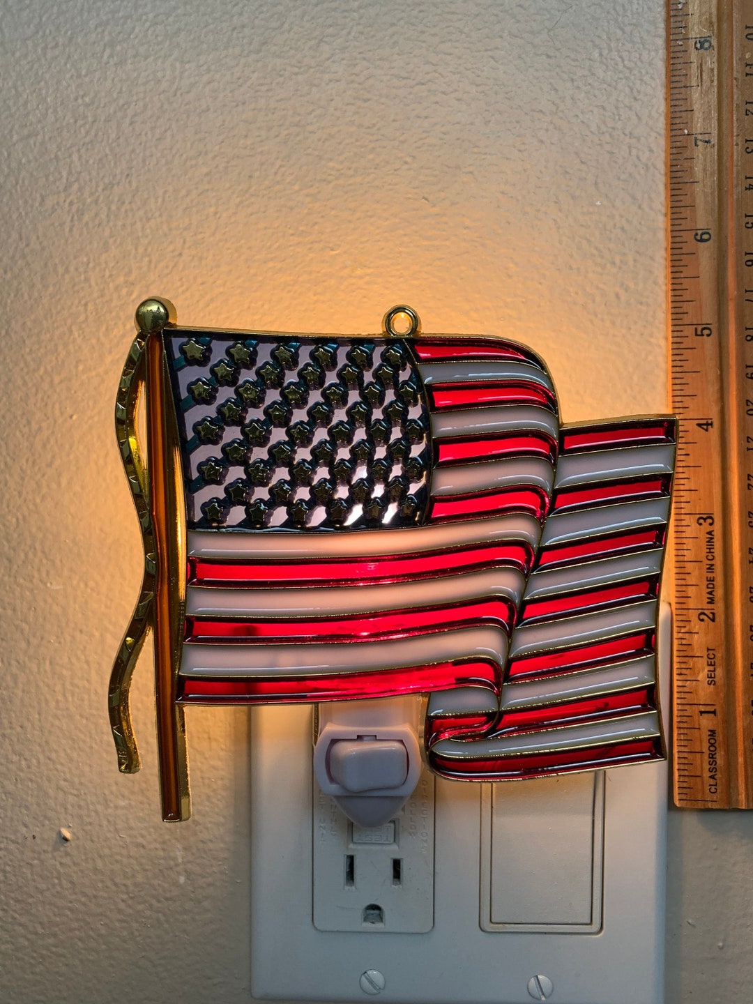 American Flag Patriotic Night Light - Etsy