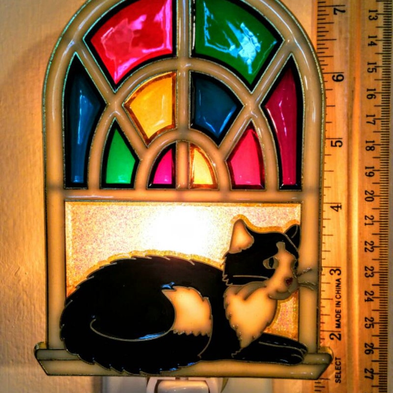 Cat Stained Glass Lamp - Etsy