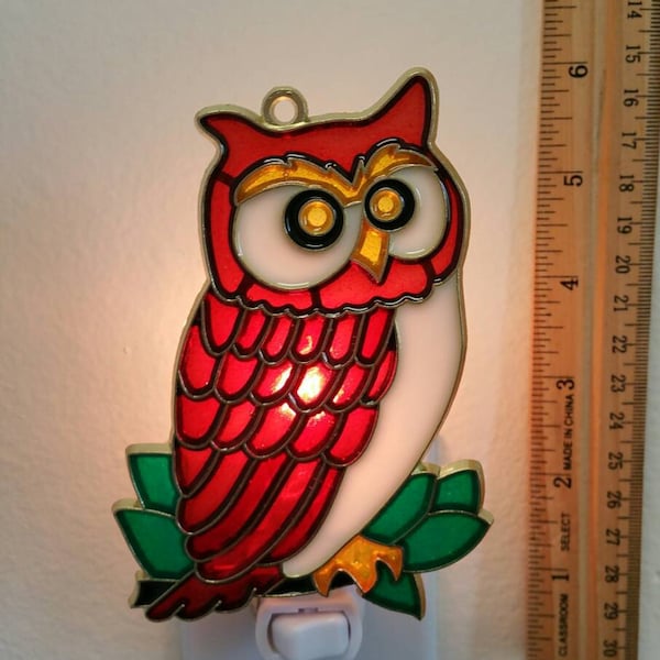 Stained Glass Owl Night Light - Etsy