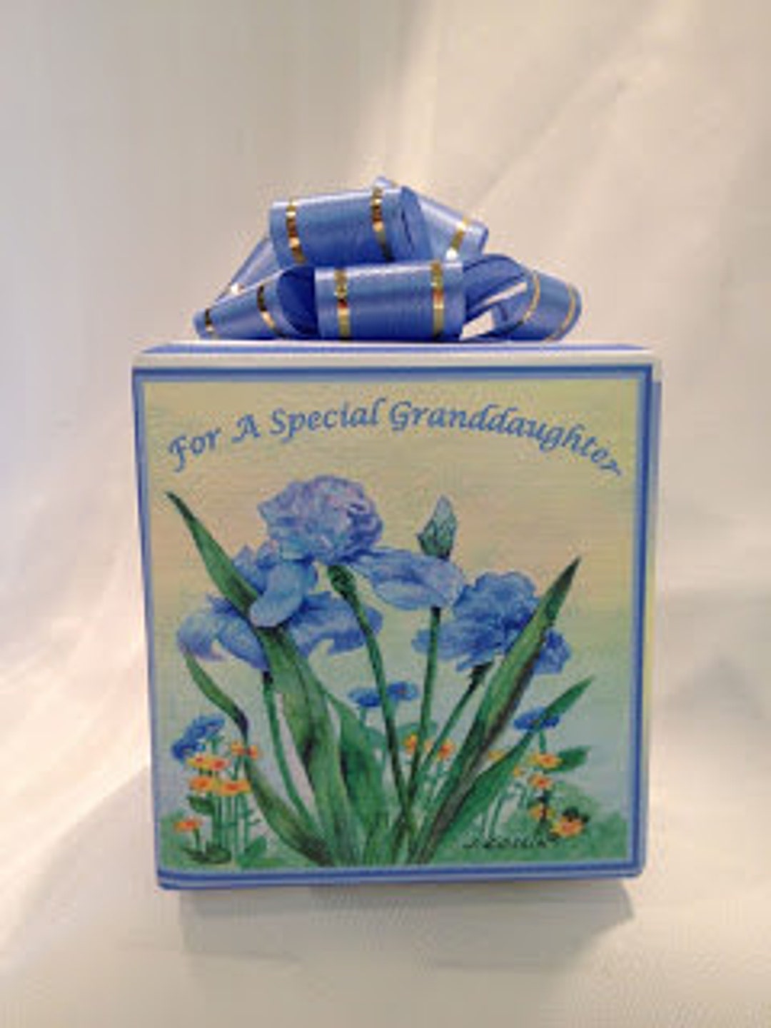 Blue Iris Music Box Wrapped as a Gift - Etsy