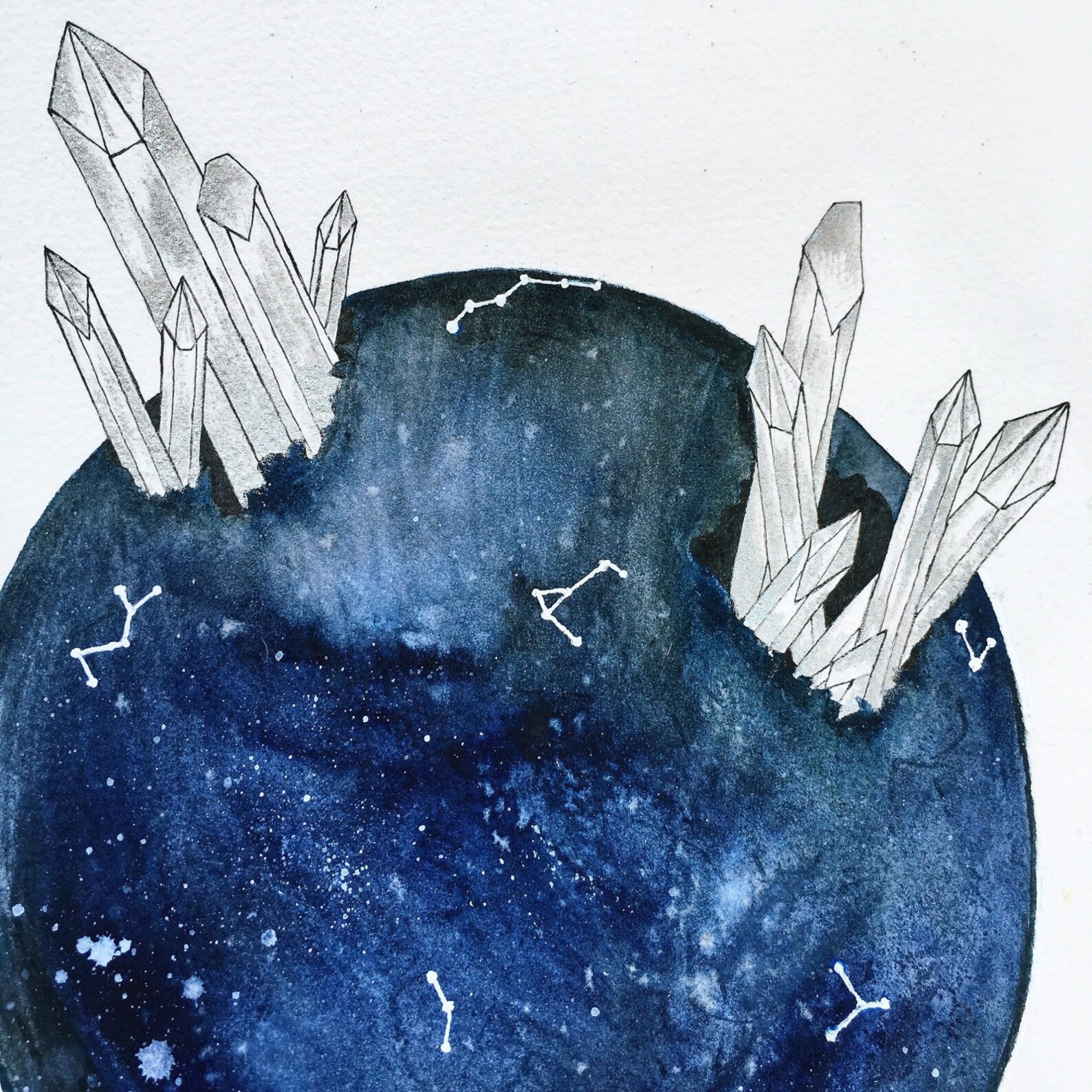 Her Constellations | Watercolor | Crystals | Moon | Planet | Space - Etsy