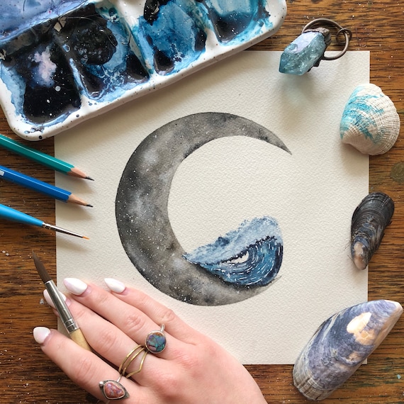 Watercolor Moon Tutorial
