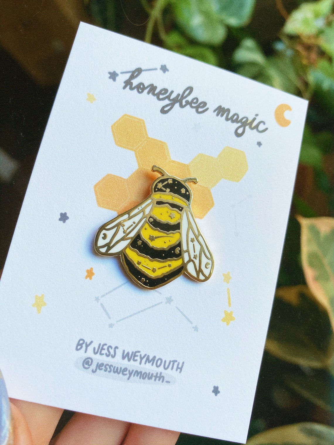 Honey Bee Pin Enamel Pin Galaxy Hard Enamel Space | Etsy