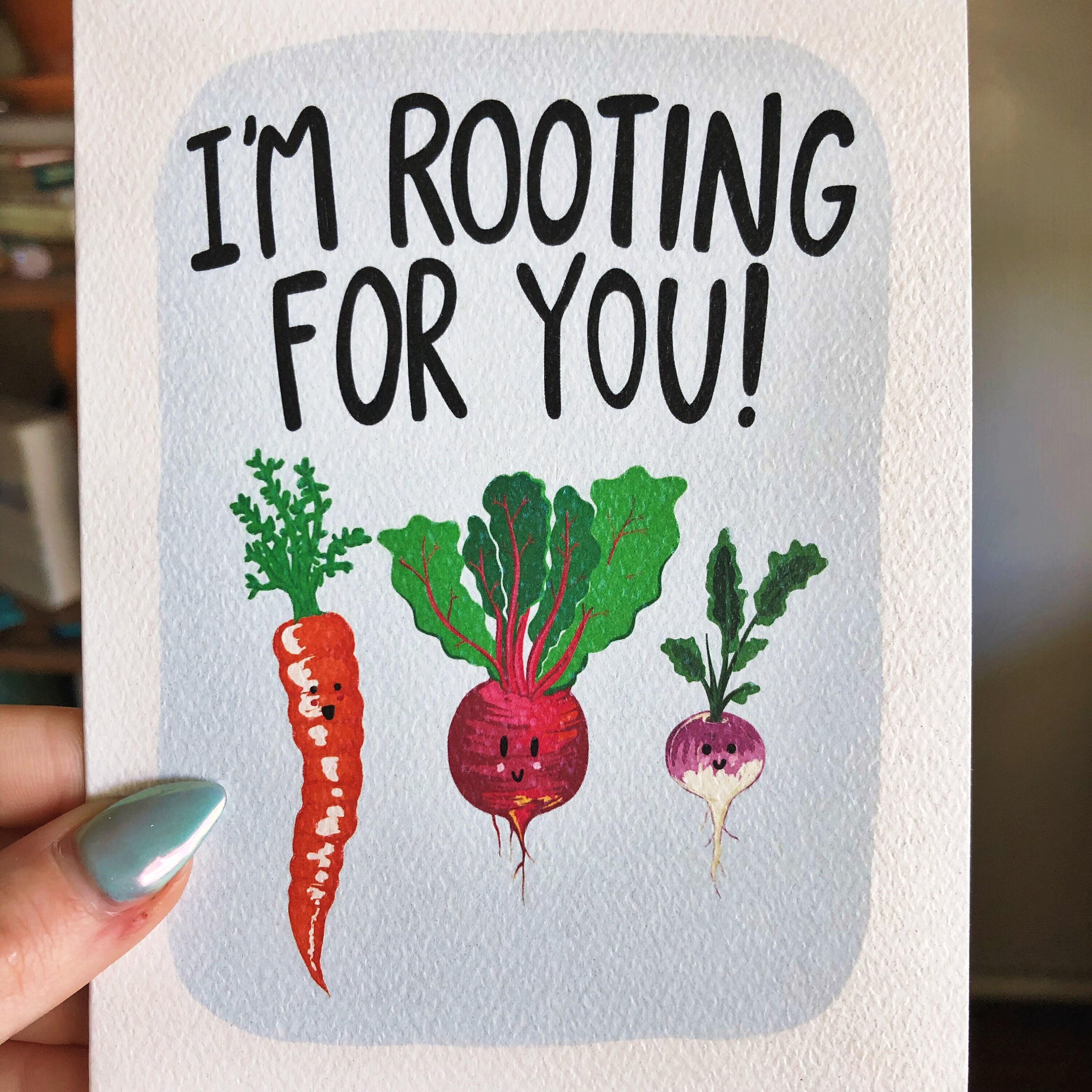I'm Rooting for You Greeting Card Watercolor | Etsy