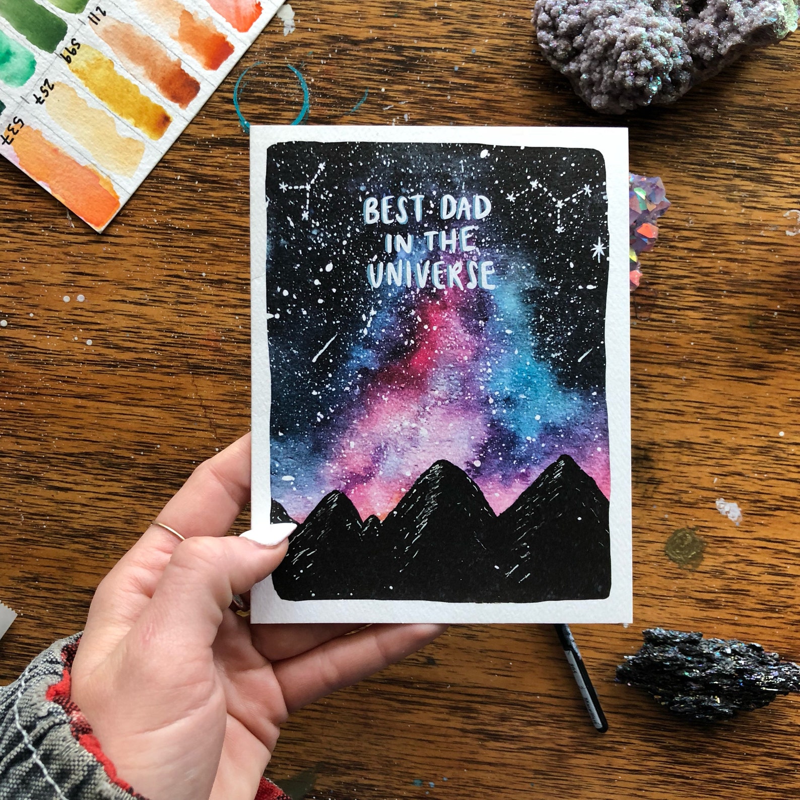 Best Dad in the Universe Greeting Card Space Father - Etsy