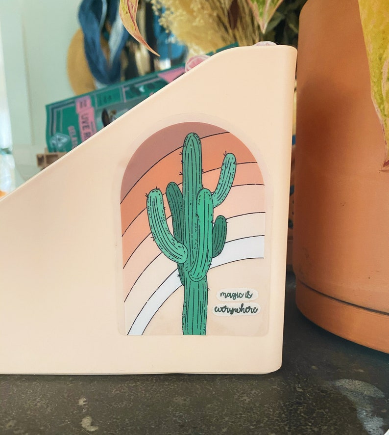 Cactus & Neutral Rainbow Transparent Sticker Vinyl Plants - Etsy