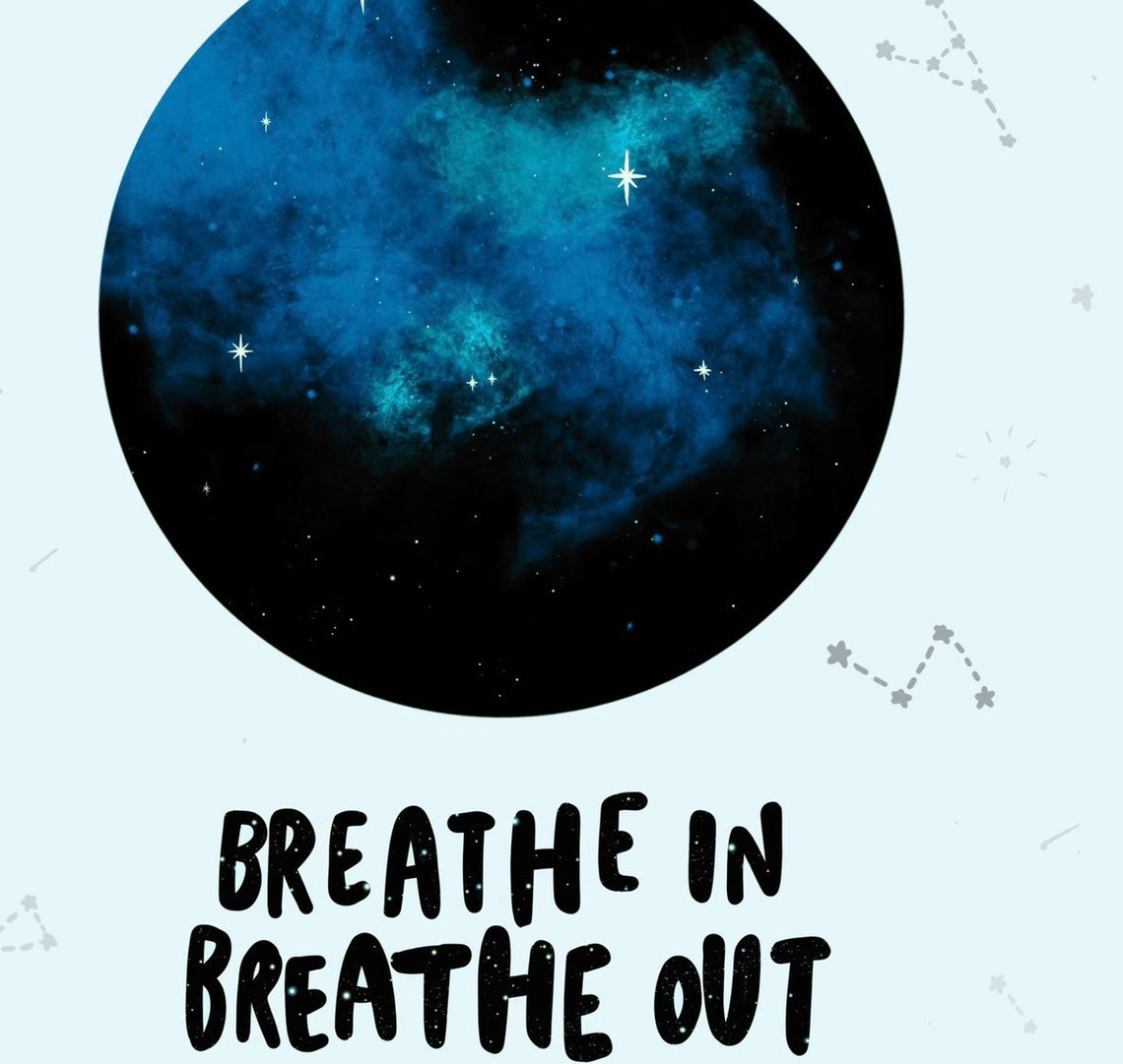 Breathe In Breathe Out Print Watercolor Encouragement - Etsy