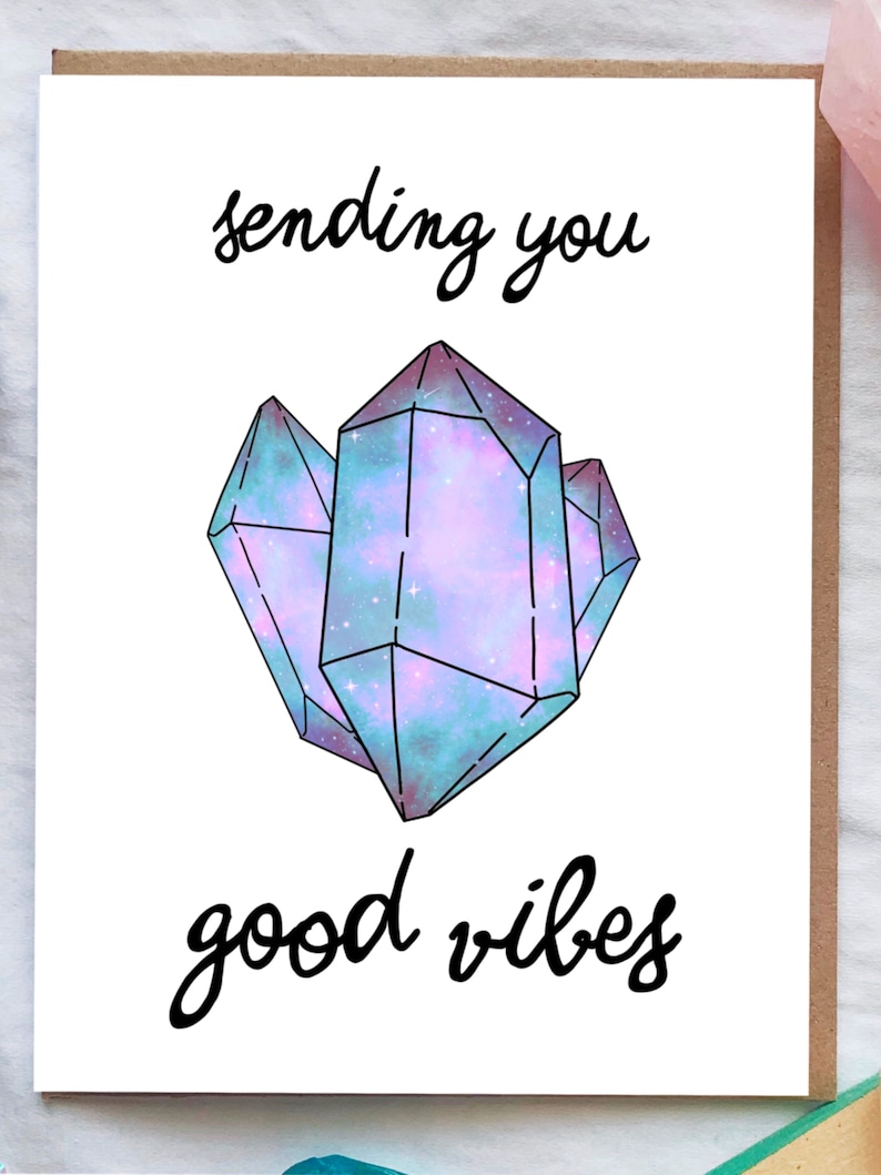 Sending You Good Vibes | Greeting Card | Watercolor | Crystal | New Age ...