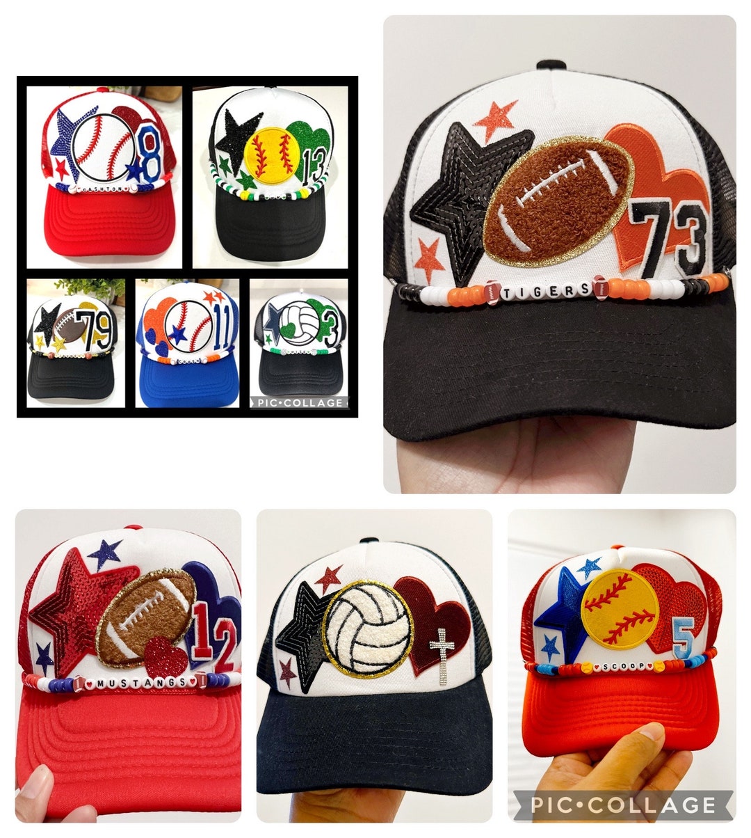 Personalized Sport Mom Trucker Hat, Patches & Chain - Etsy