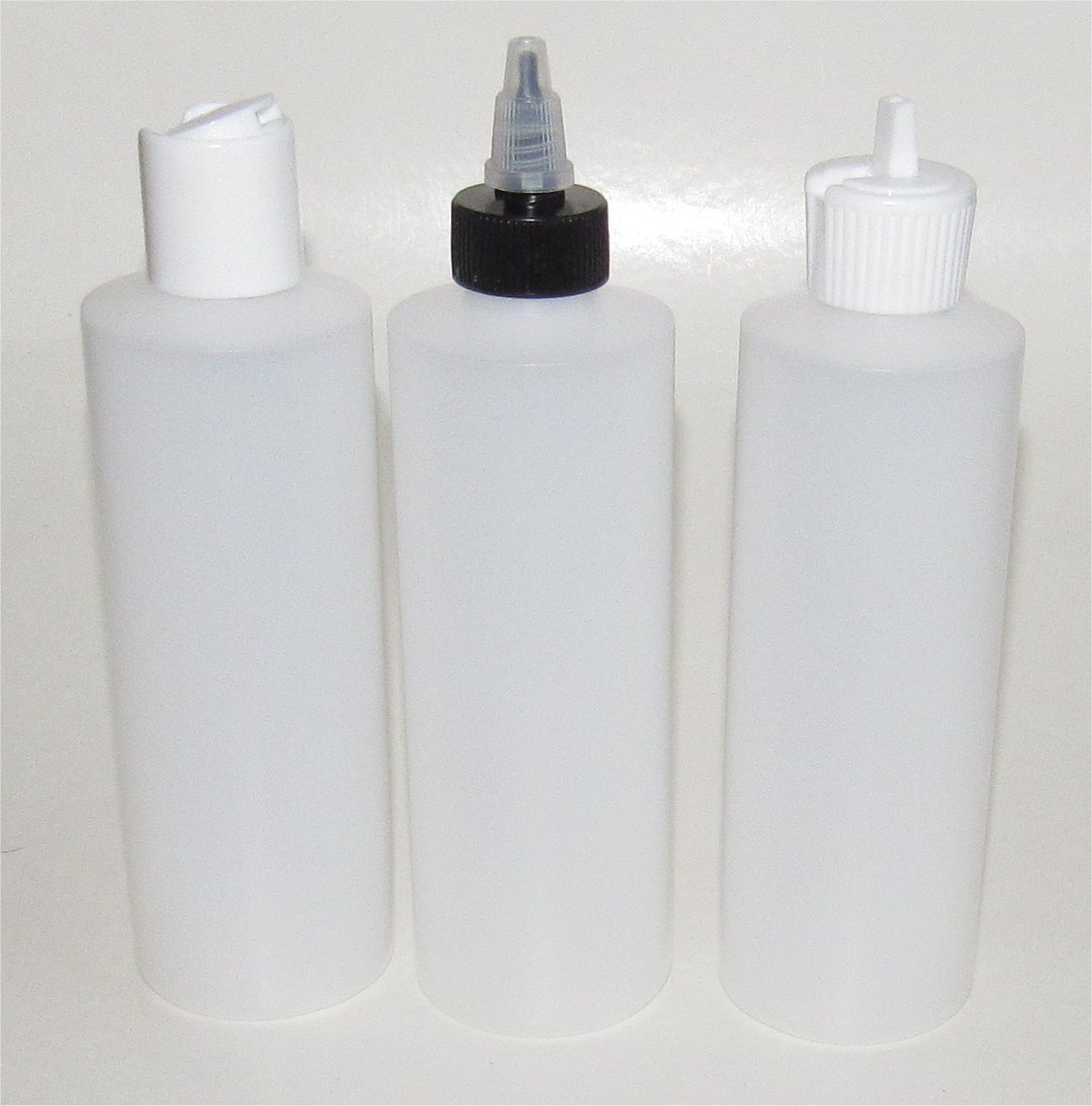Four 8-oz Squeeze Cylinder Bottles - Lot of 4 With Dispensing Cap ...