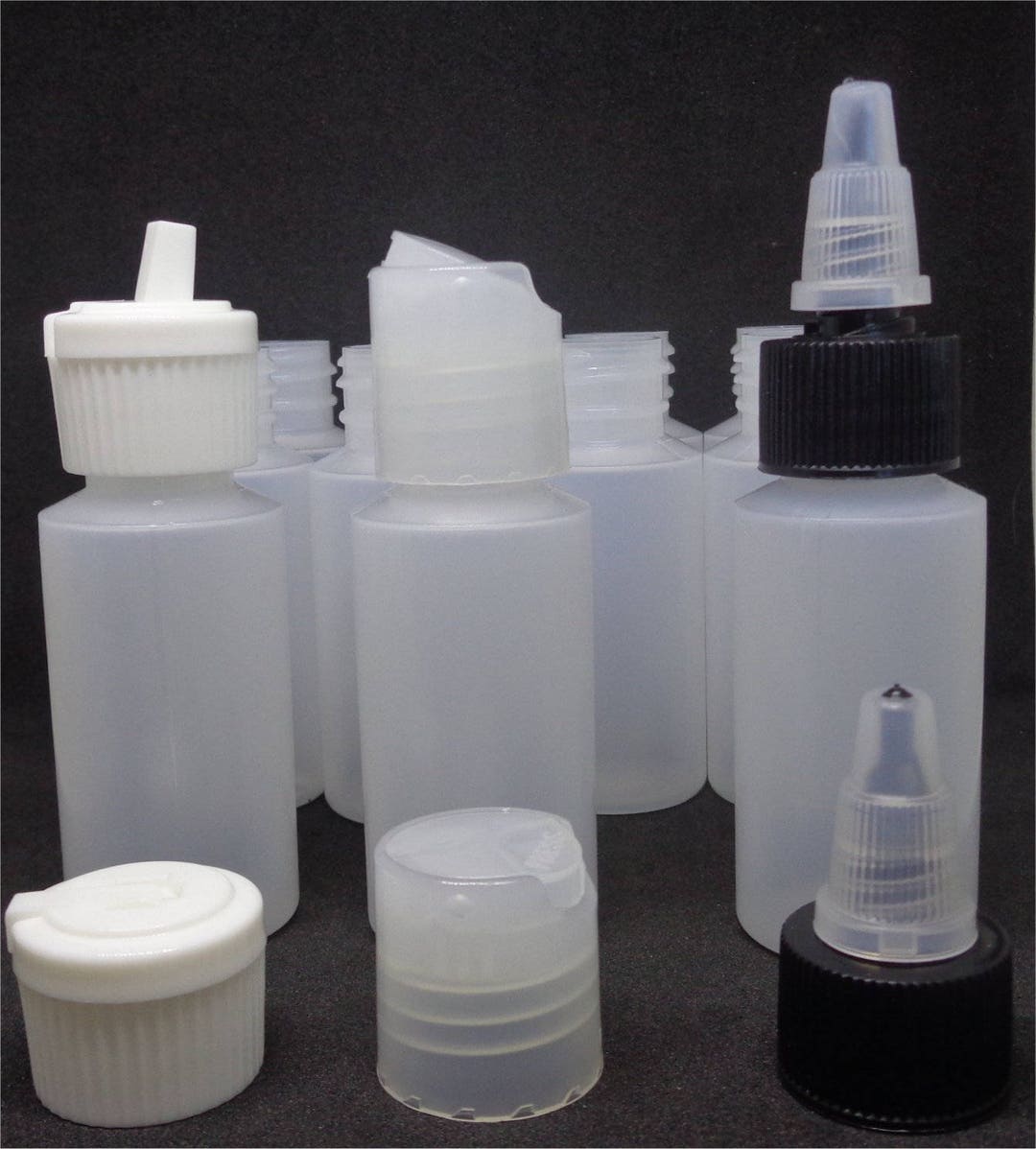 1-oz Round Cylinder Soft Squeeze Bottles Plastic Refillable, Choice of ...