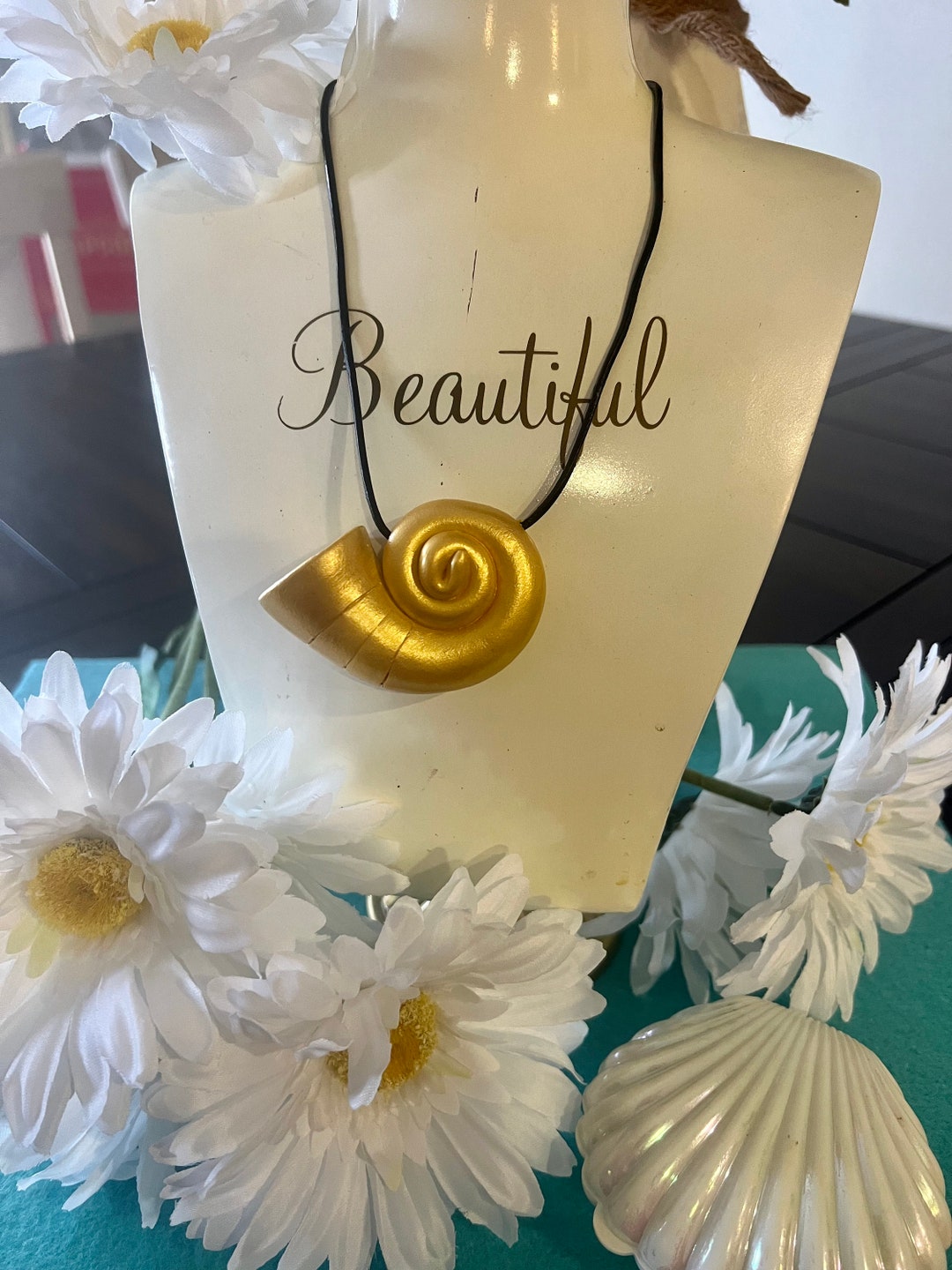 DISNEY INSPIRED , the Little Mermaids Ursula Sea Shell Pendant Necklace ...