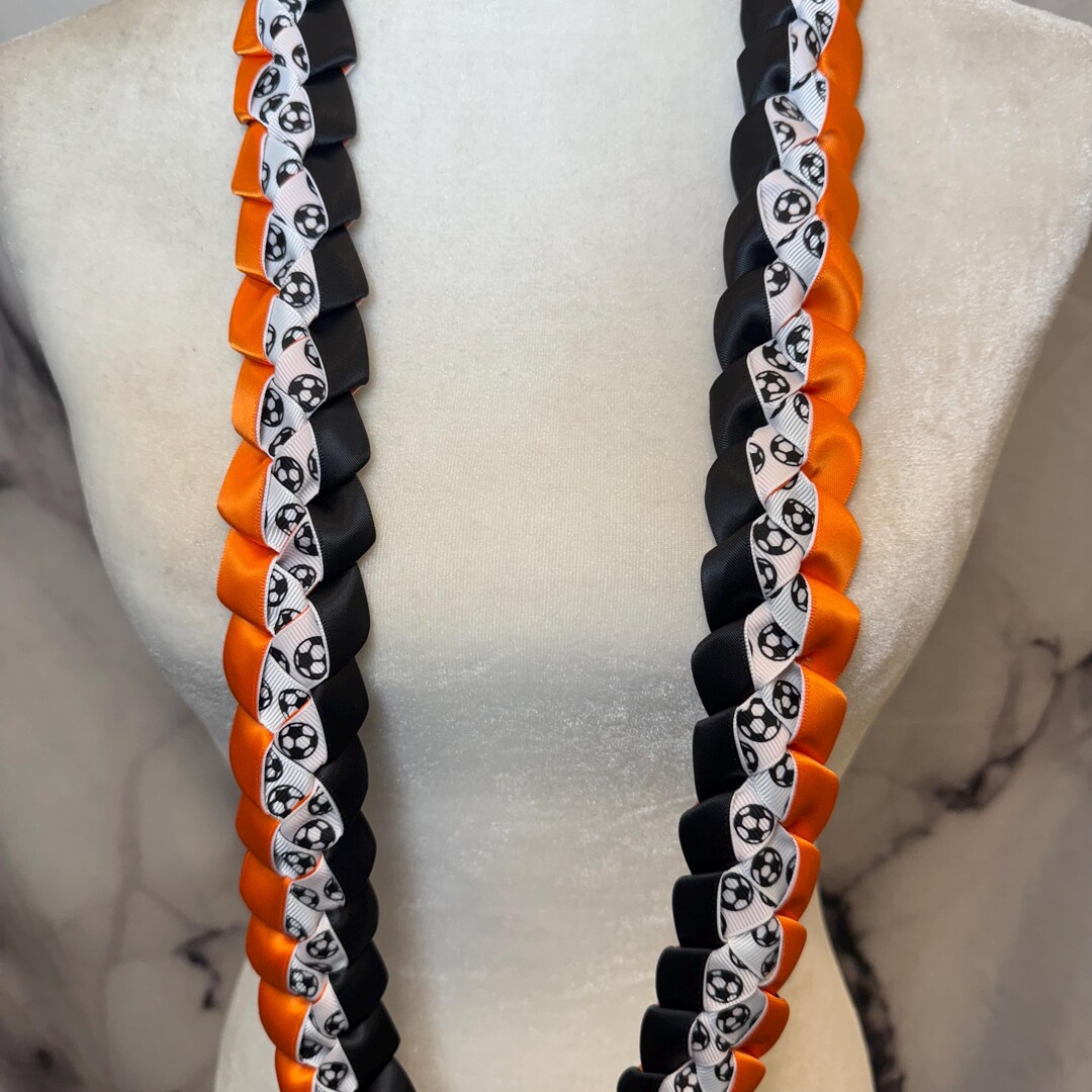 Orange/black Soccer Lei (ready to Ship) - Etsy