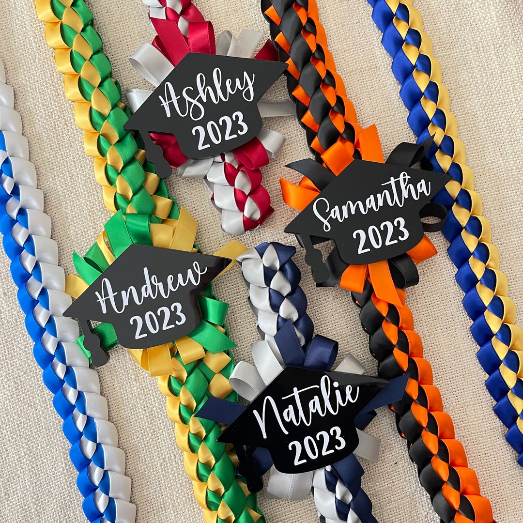 Single Ribbon Lei Acrylic Graduation Cap - Etsy