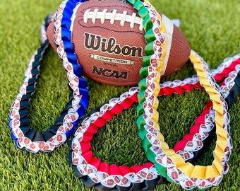 Football Ribbon Lei/senior Night/sport Night/graduation Leis/spirit ...