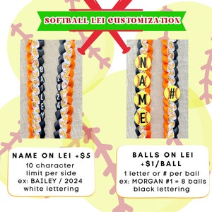 Softball Leis (senior Night, Graduation) - Etsy
