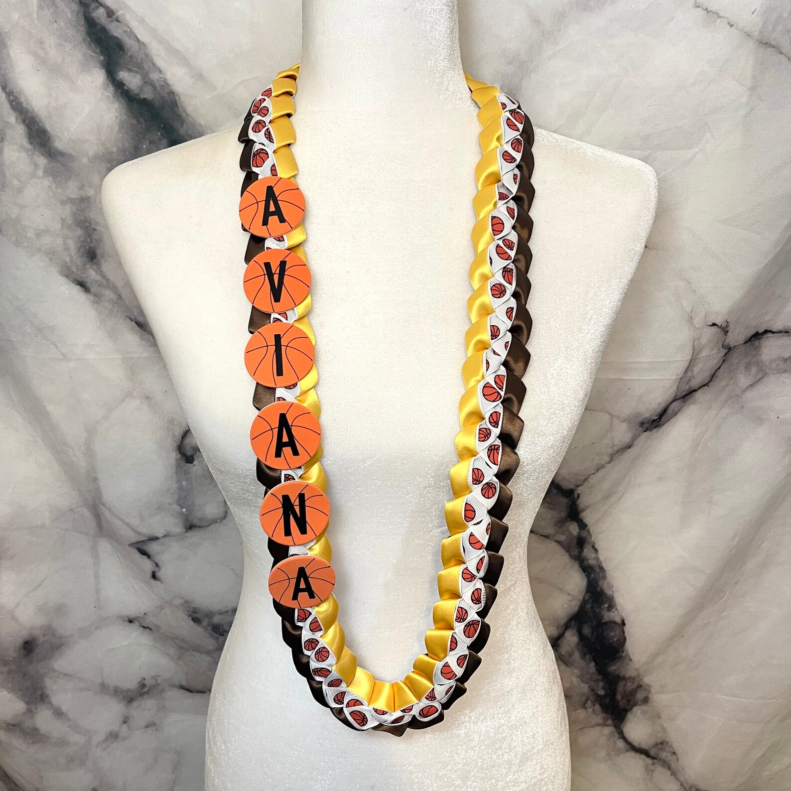 Basketball Ribbon Lei senior Night Graduation - Etsy