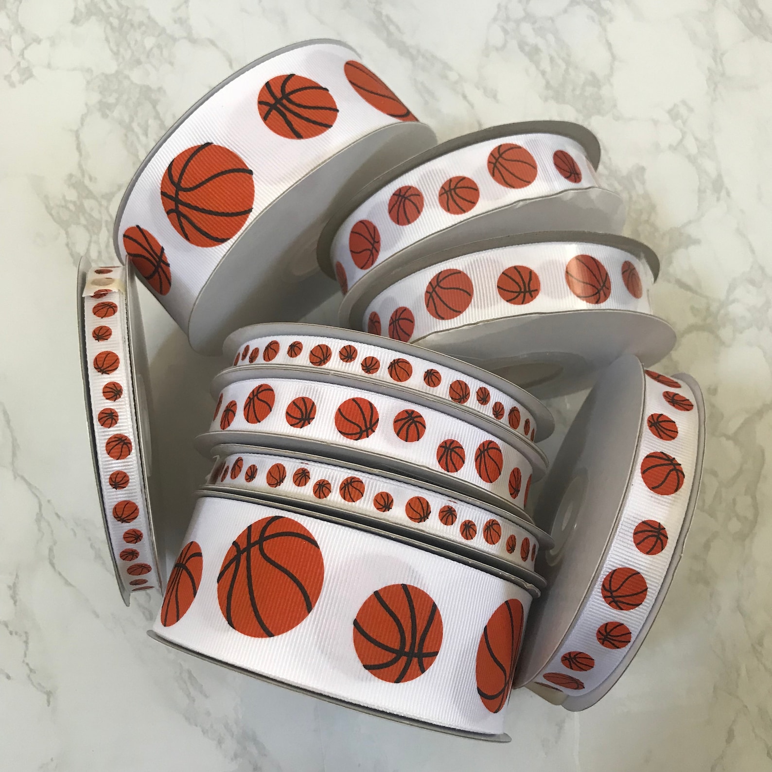 Basketball Ribbon choose Your Size & Length | Etsy
