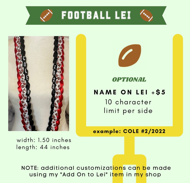 Football Leis (senior Night, Graduation) - Etsy