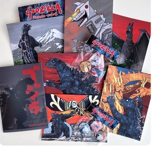 Godzilla Bundle - Postcards, Zine and Button Badge Set // Showa-era ...