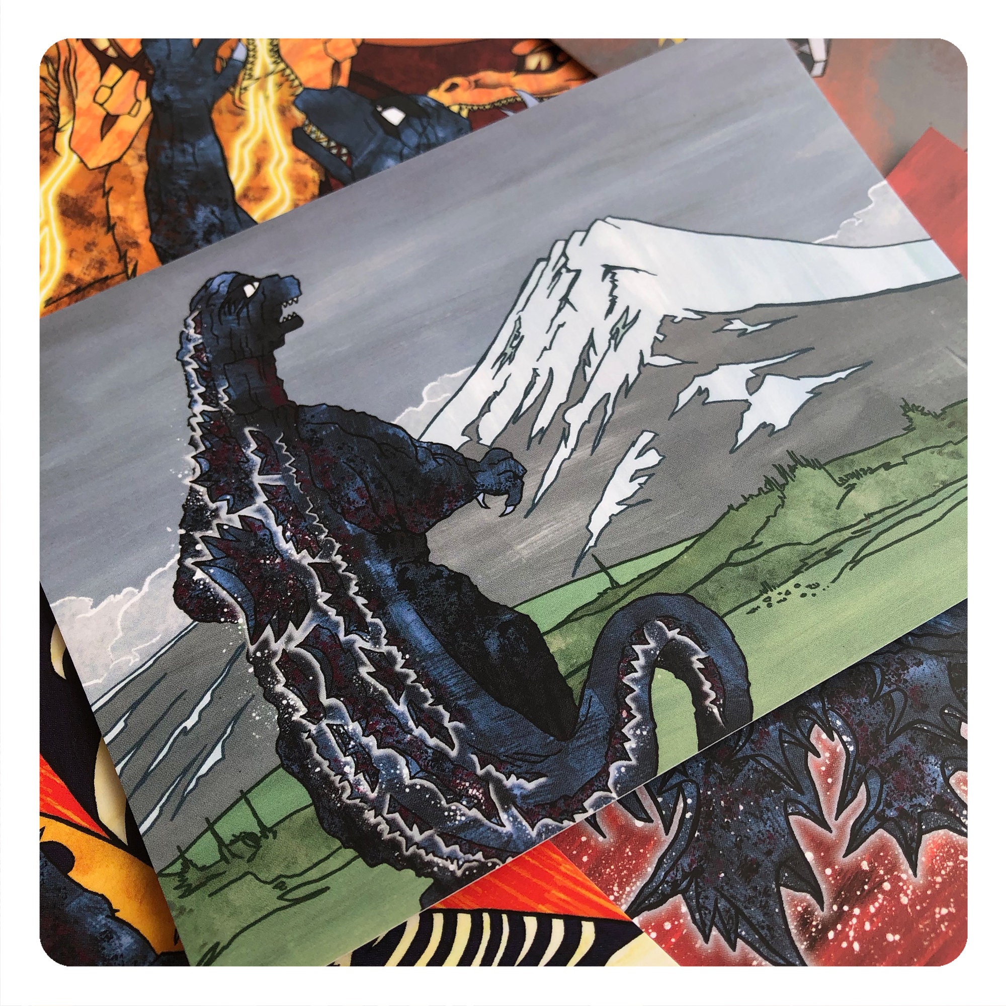 Godzilla Postcard / Art card set of 6 // Showa-era / Gojira / | Etsy