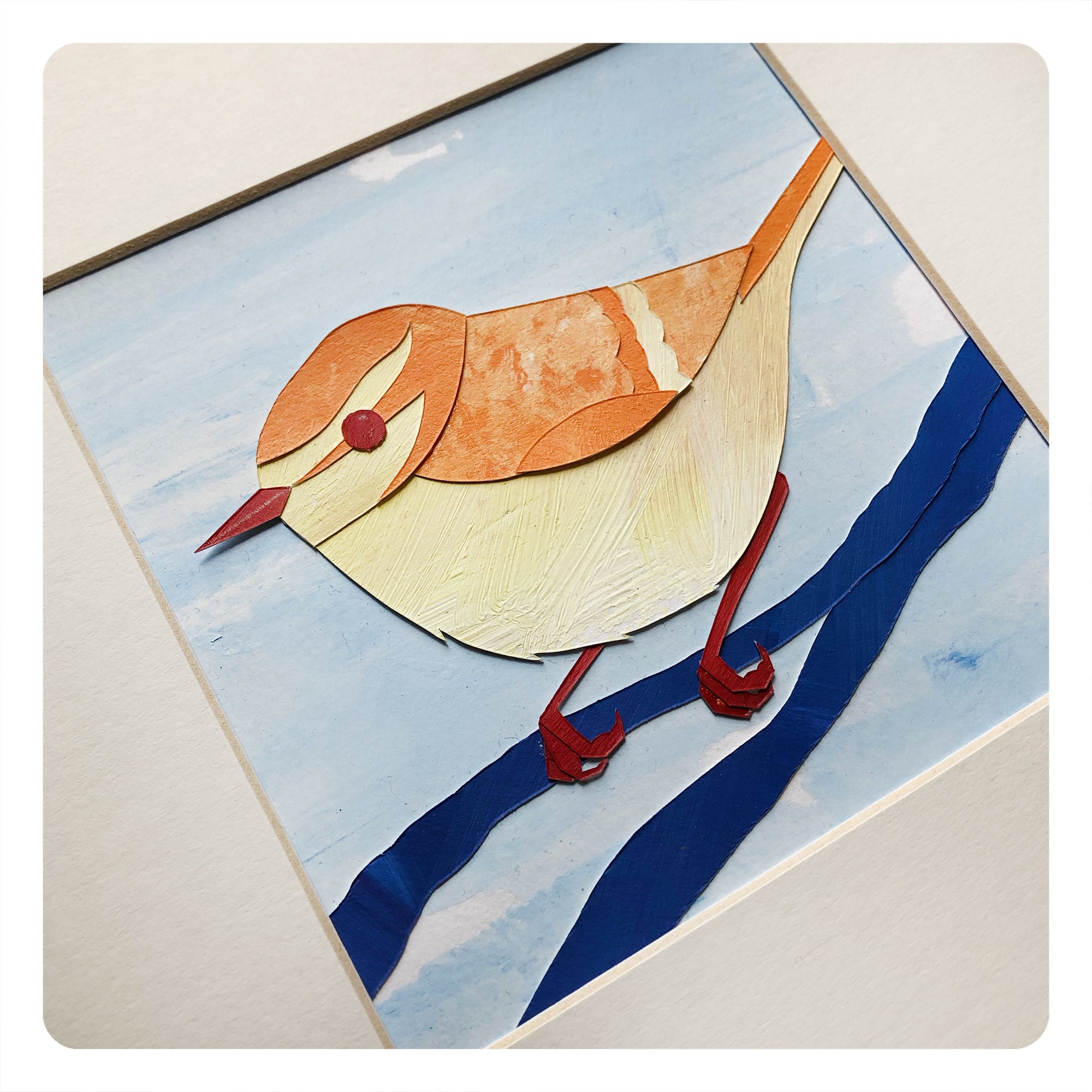 Birds Original Cut-paper Collage Artwork // Warbler / Coal Tit / Cute ...