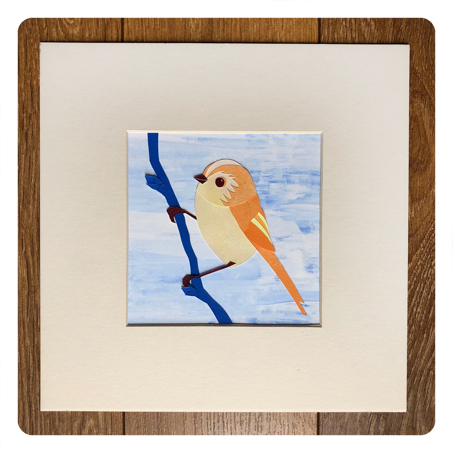 Birds Original Cut-paper Collage Artwork // Warbler / Coal Tit / Cute ...