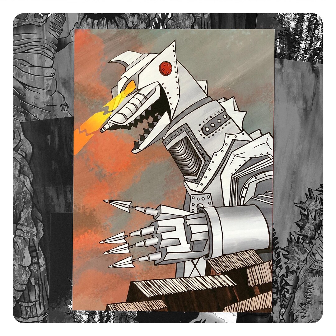 Mechagodzilla -inspired A4 Print / Showa / Godzilla Poster / Godzilla ...