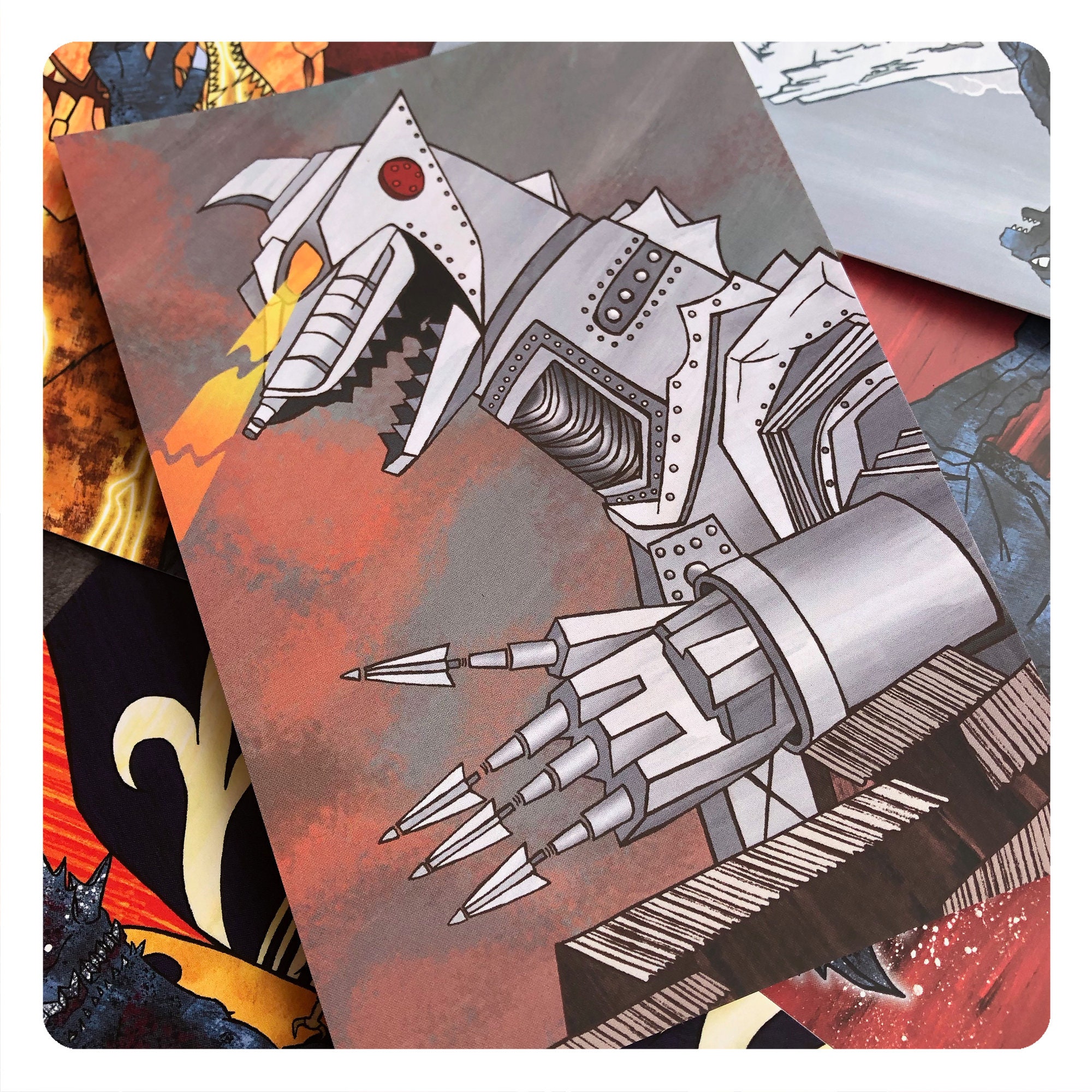 Godzilla Postcard / Art Card Set of 6 // Showa-era / Gojira / Ghidorah ...