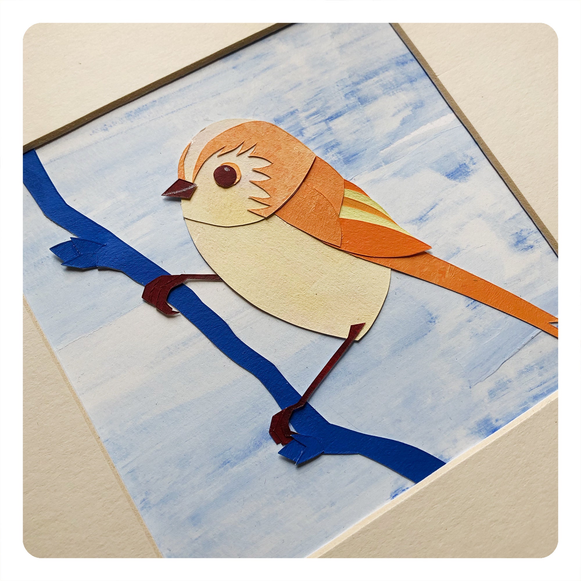 Birds Original Cut-paper Collage Artwork // Warbler / Coal Tit / Cute ...