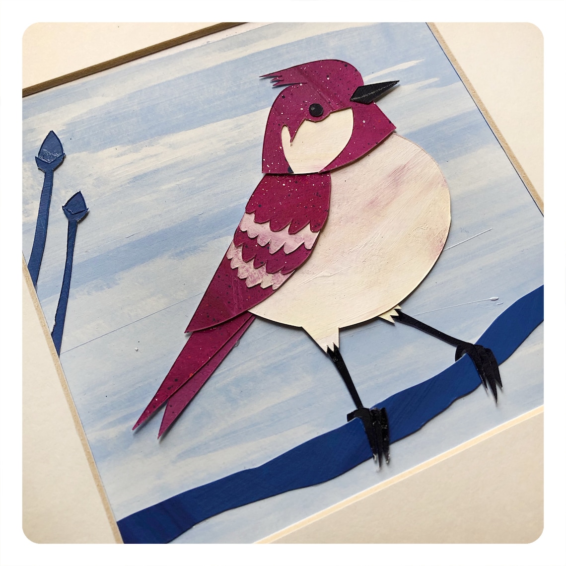 Birds Original Cut-paper Collage Artwork // Warbler / Coal Tit / Cute ...